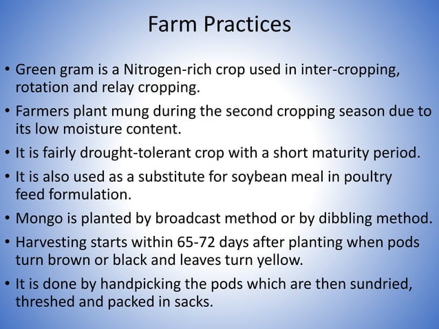 Production and protection technology of mungbean & urdbean | PPTX ...