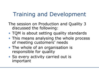 Production And Quality | PPT