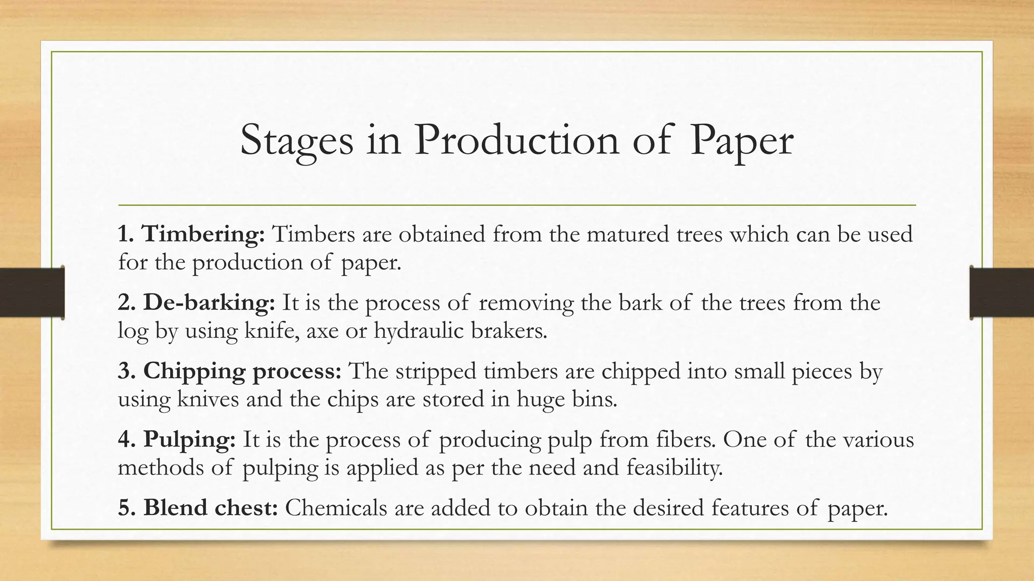 Production and Quality of Paper for UG or lower | PPT