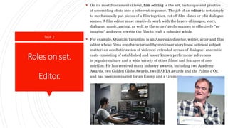 Production and roles presentation kasim | PPT