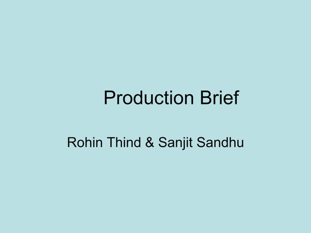 Production Brief | PPTX