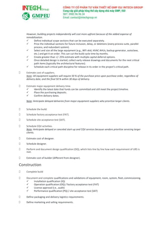 Production checklist for biotech startups | DOCX