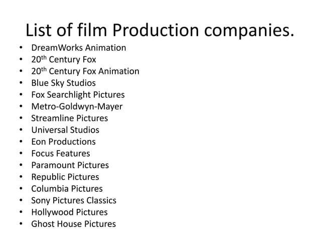 Production companies | PPTX