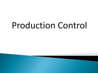 Production control | PPTX | Manufacturing Industry | Industries