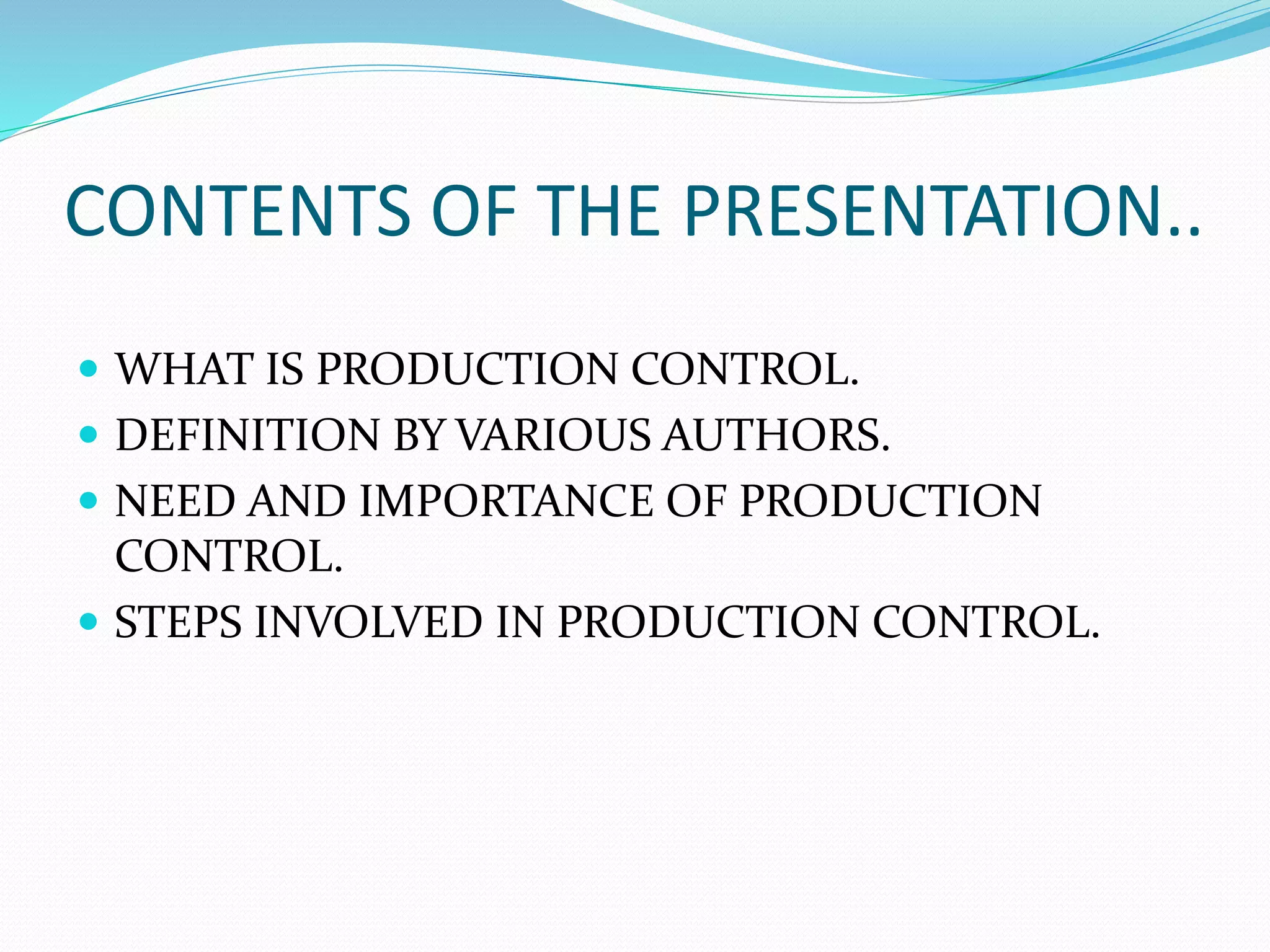 Production control | PPTX