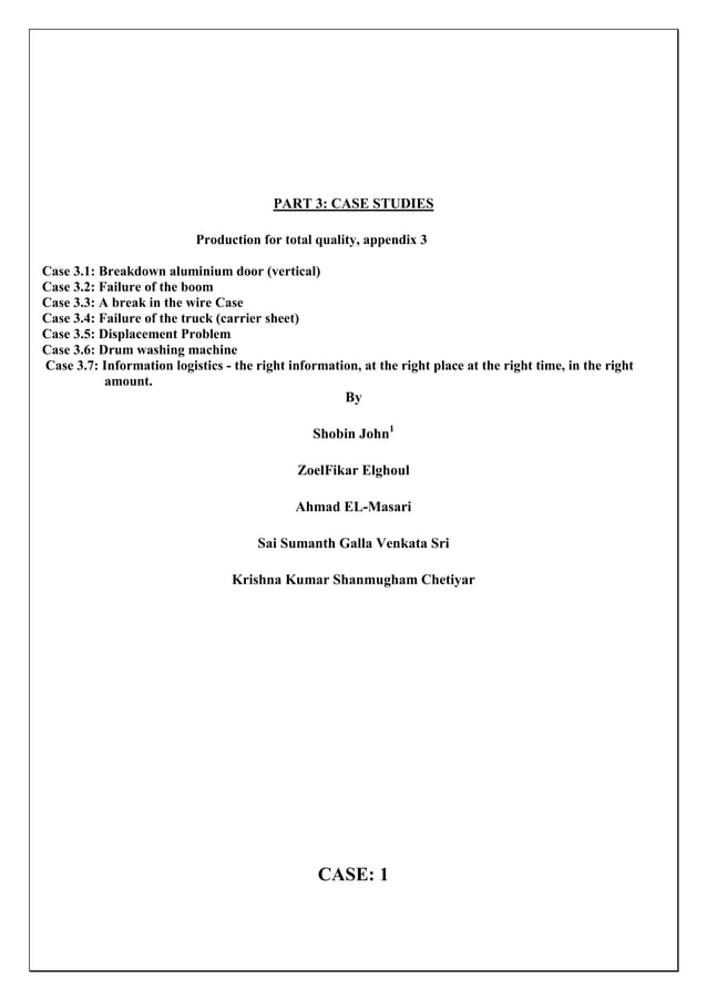 Production development towards quality | PDF