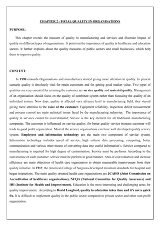 Production development towards quality | PDF