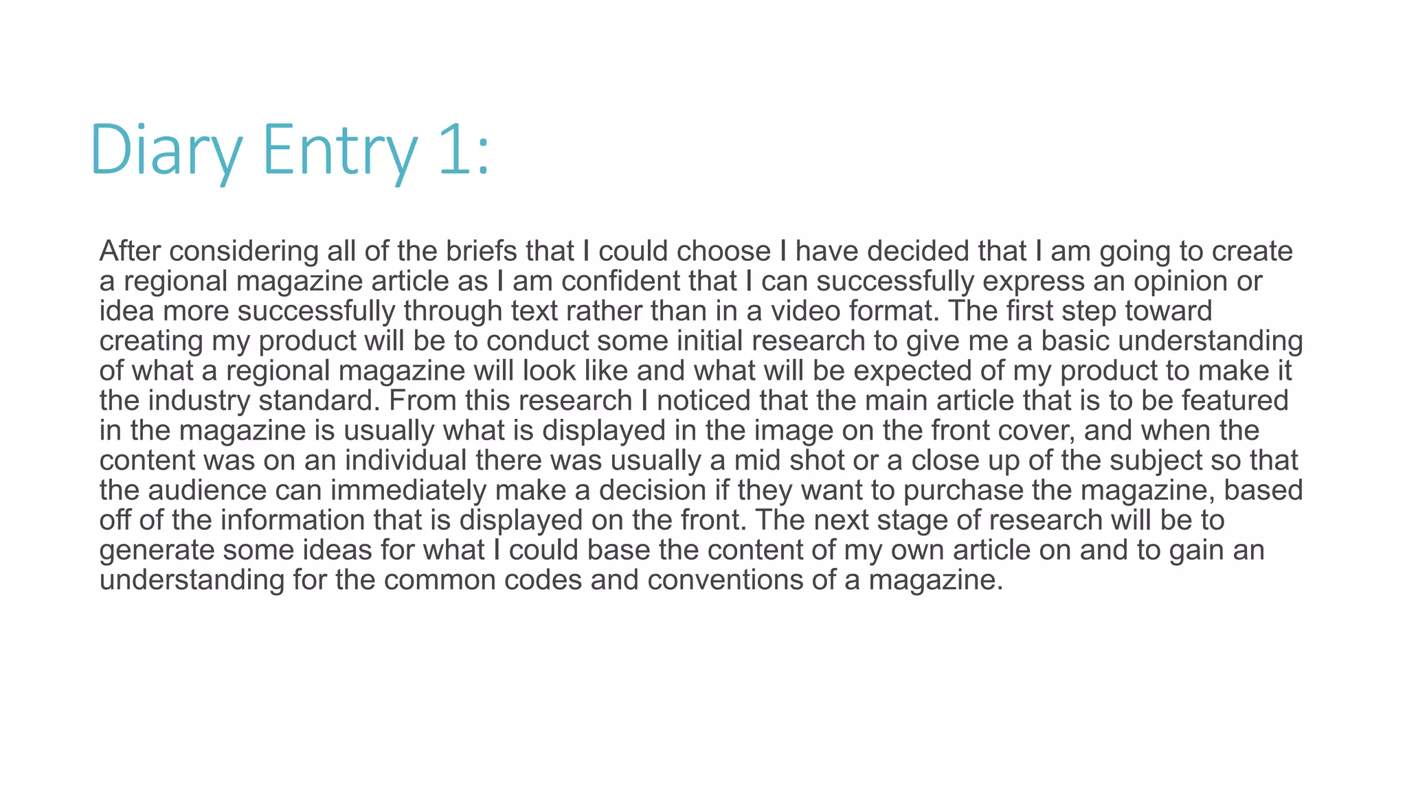 Production Diary | PPT