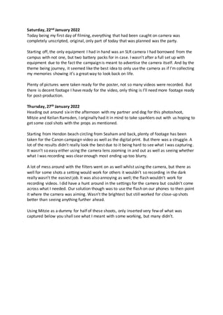 Production diary canon | DOCX | Photography | Arts and Crafts