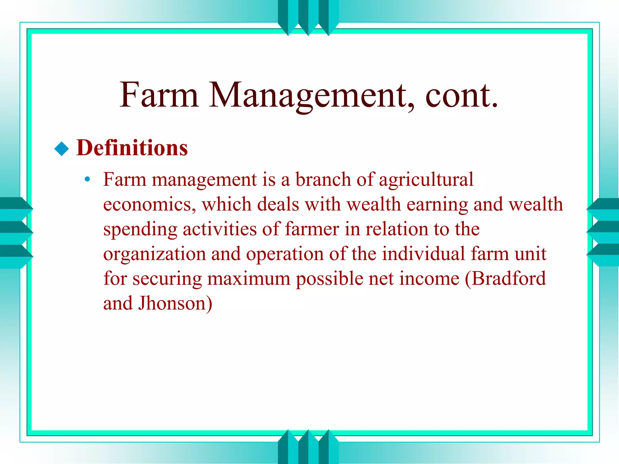 Production economics & farm maagement ppt | PPTX