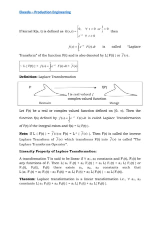 Production Engineering - Laplace Transformation | PDF