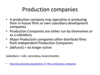 Production film companies | PPT