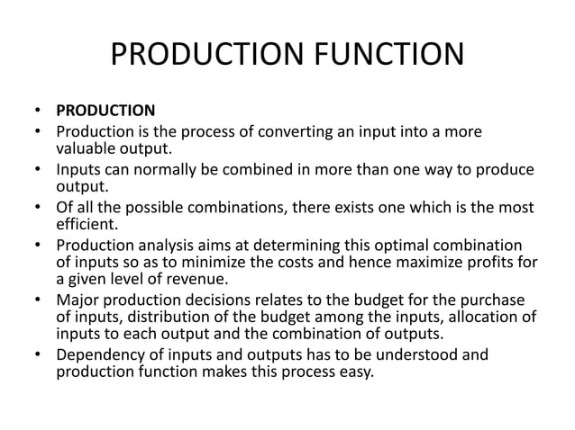 Production function | PPT