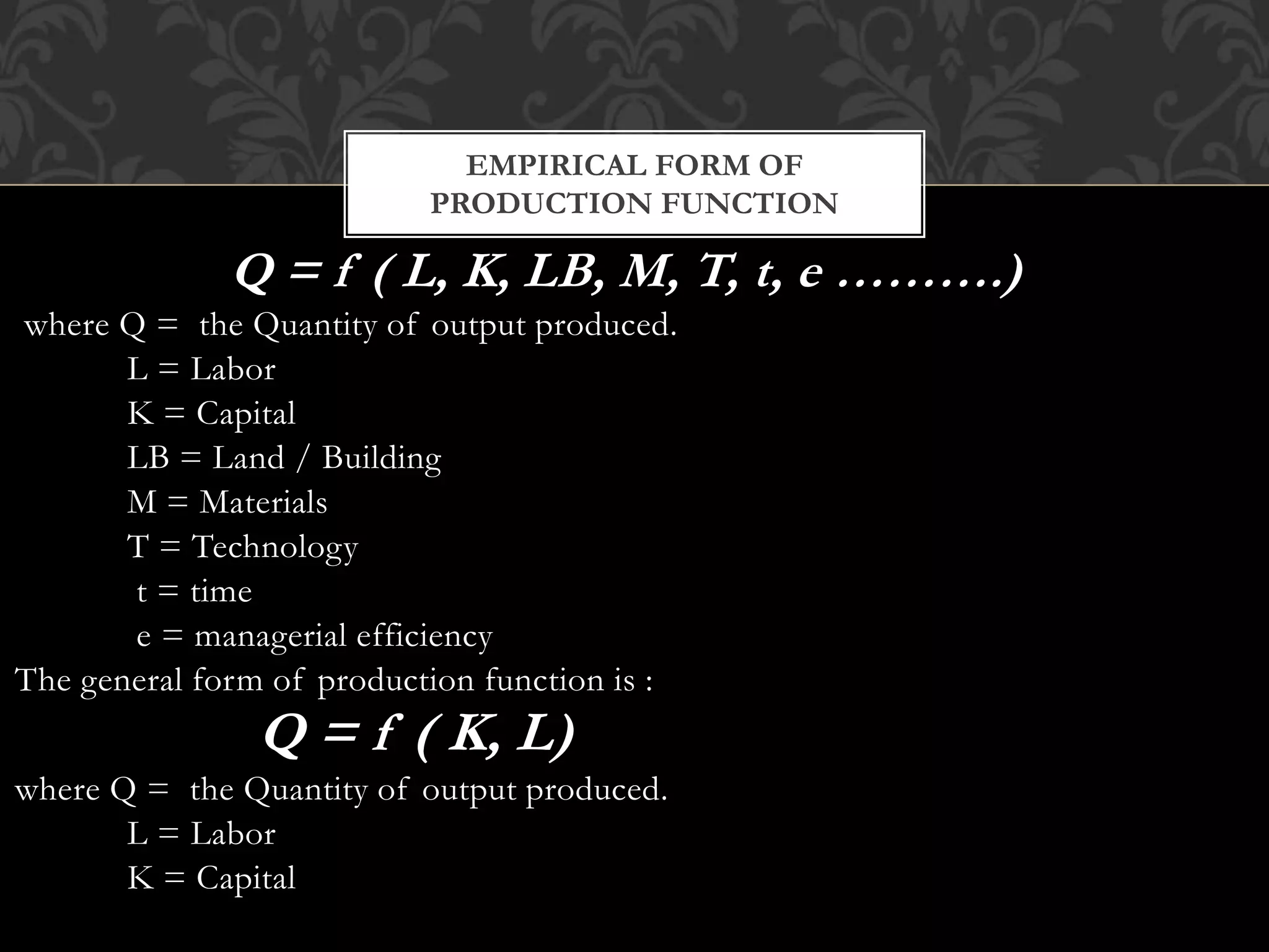 Production function | PPT