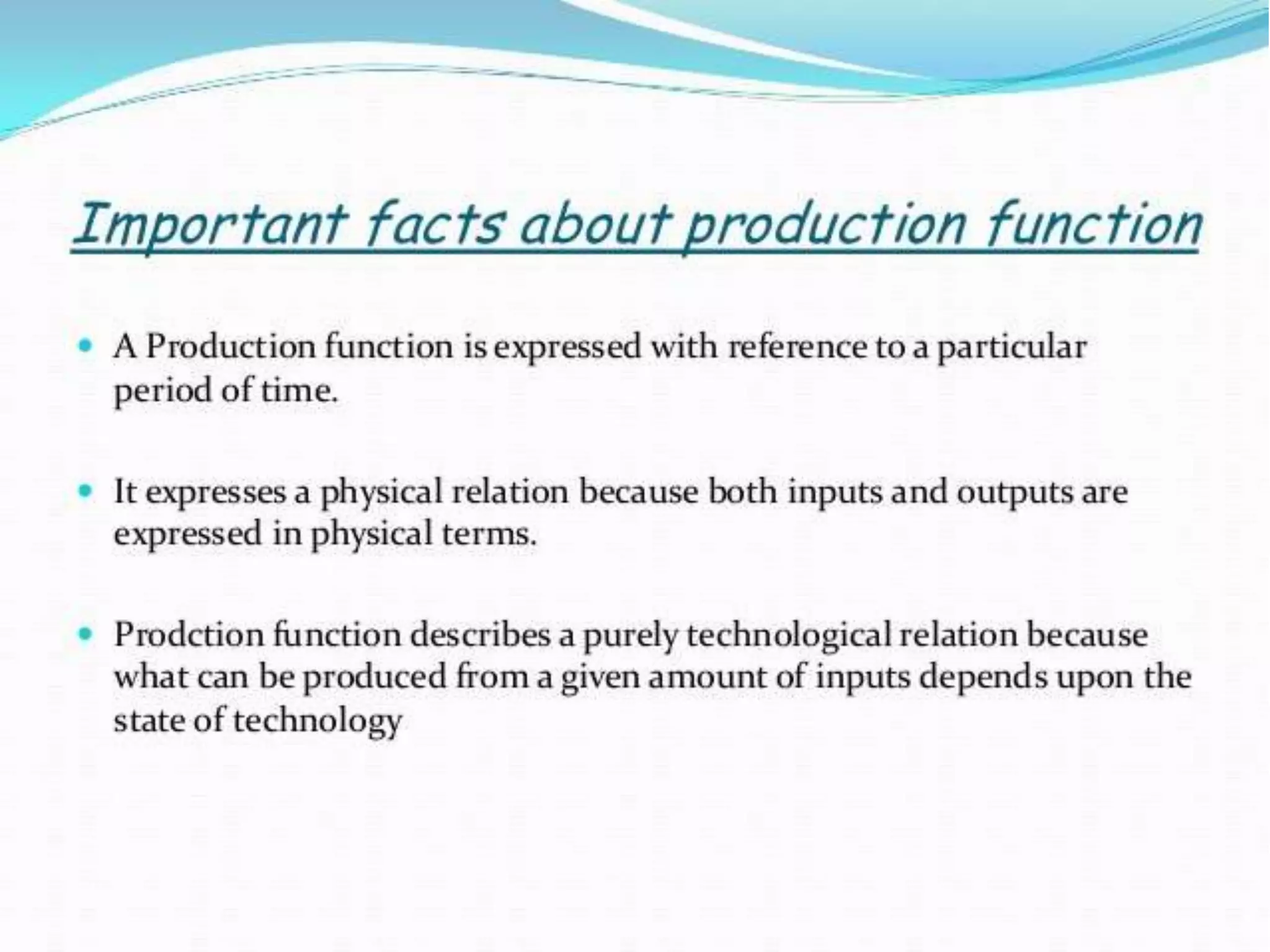 Production function and its functions | PPTX | Science