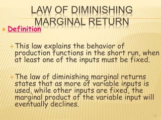 Production function | PPTX | Business | Business and Finance