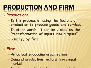 Production function | PPTX | Business | Business and Finance