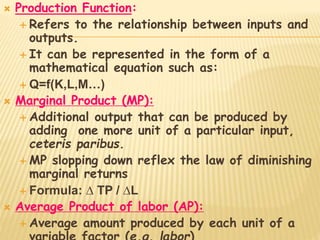 Production function | PPTX | Business | Business and Finance
