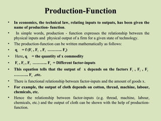 Production Function | PPT