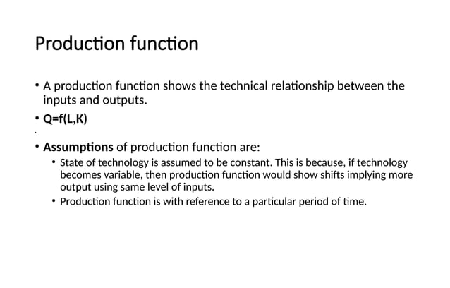 Production Function.pptx A production function . | PPT