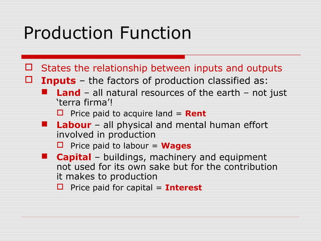 Production function final | PPT | Business | Business and Finance