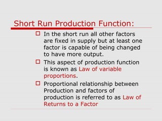 Production function final | PPT | Business | Business and Finance