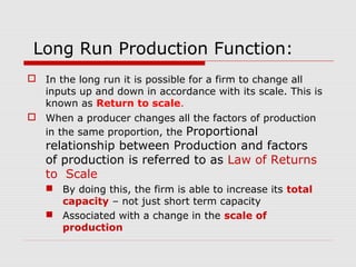 Production function final | PPT | Business | Business and Finance