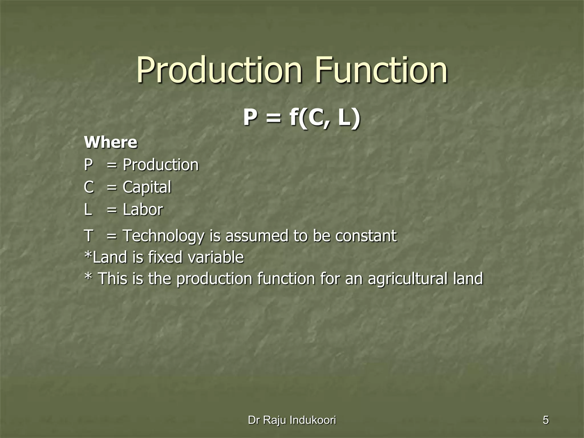 Production Function | PPT