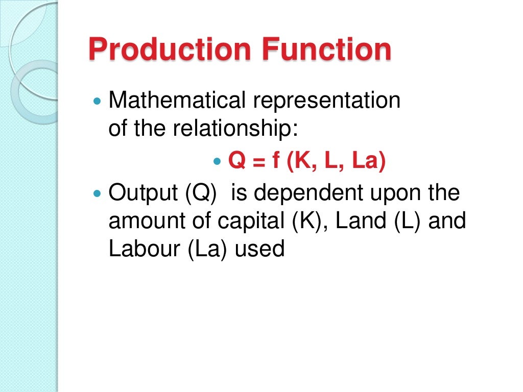 Production function