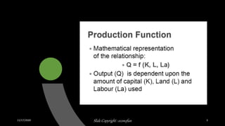 Production function and Returns to a factor | PPTX