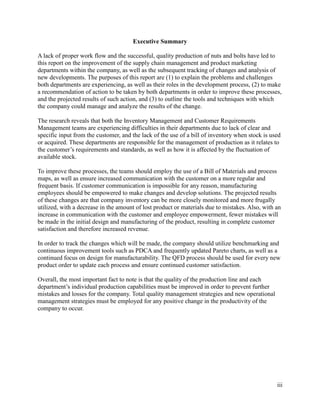 Report: Production Improvement | PDF