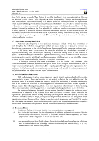 Production improvement function and corporate growth in the nigerian manufacturing industry | PDF