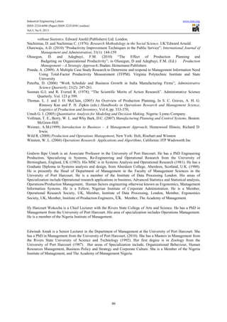 Production improvement function and corporate growth in the nigerian manufacturing industry | PDF