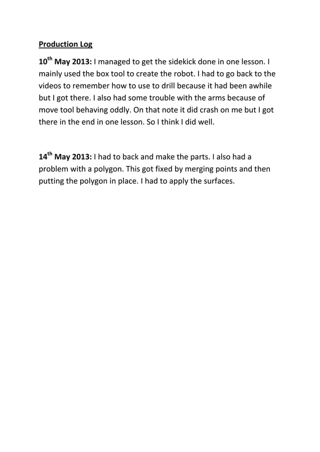 Production log | DOCX