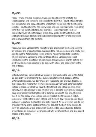 Production log | PDF