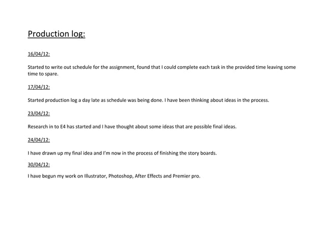 Production log 150512 | DOCX