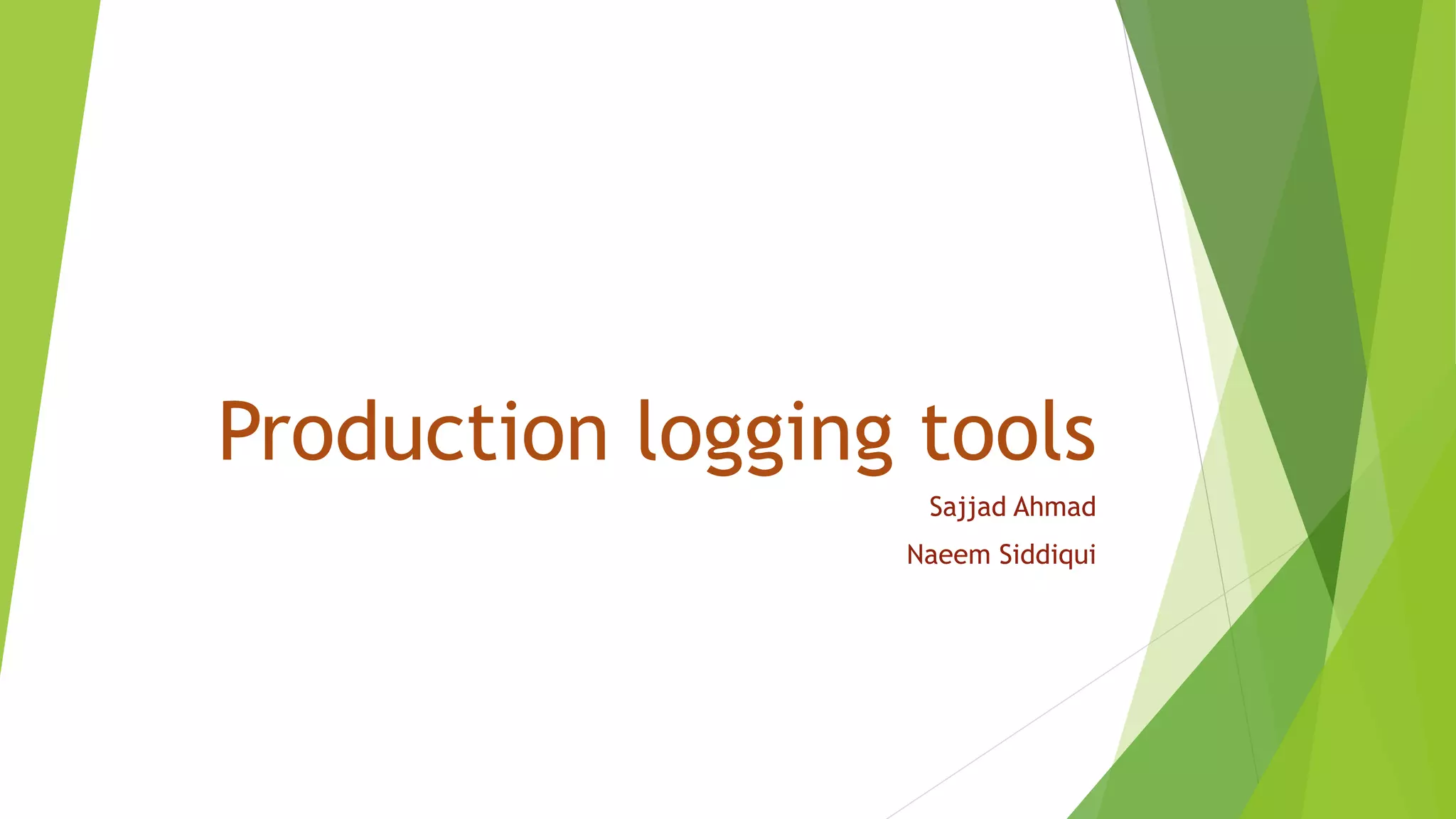 Production logging tools | PPT