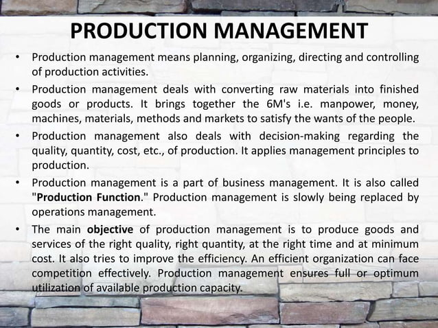 Production management | PPT