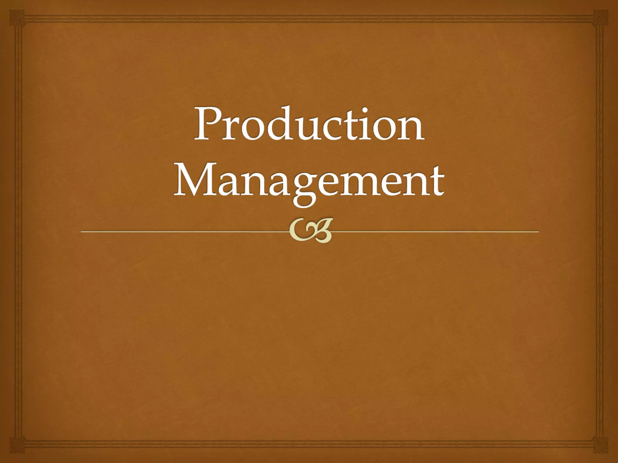 Production management | PPT