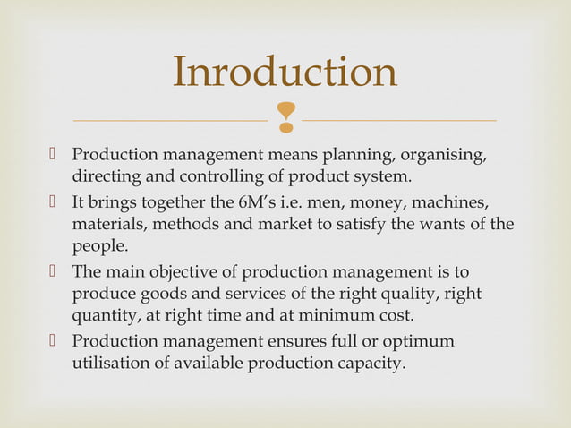 Production management | PPT