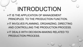 Production management | PPT