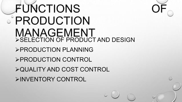 Production management | PPT