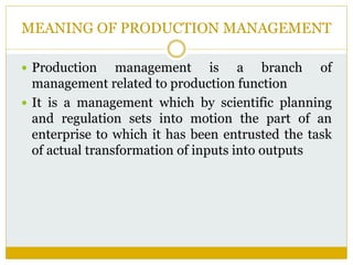 Production management | PPTX