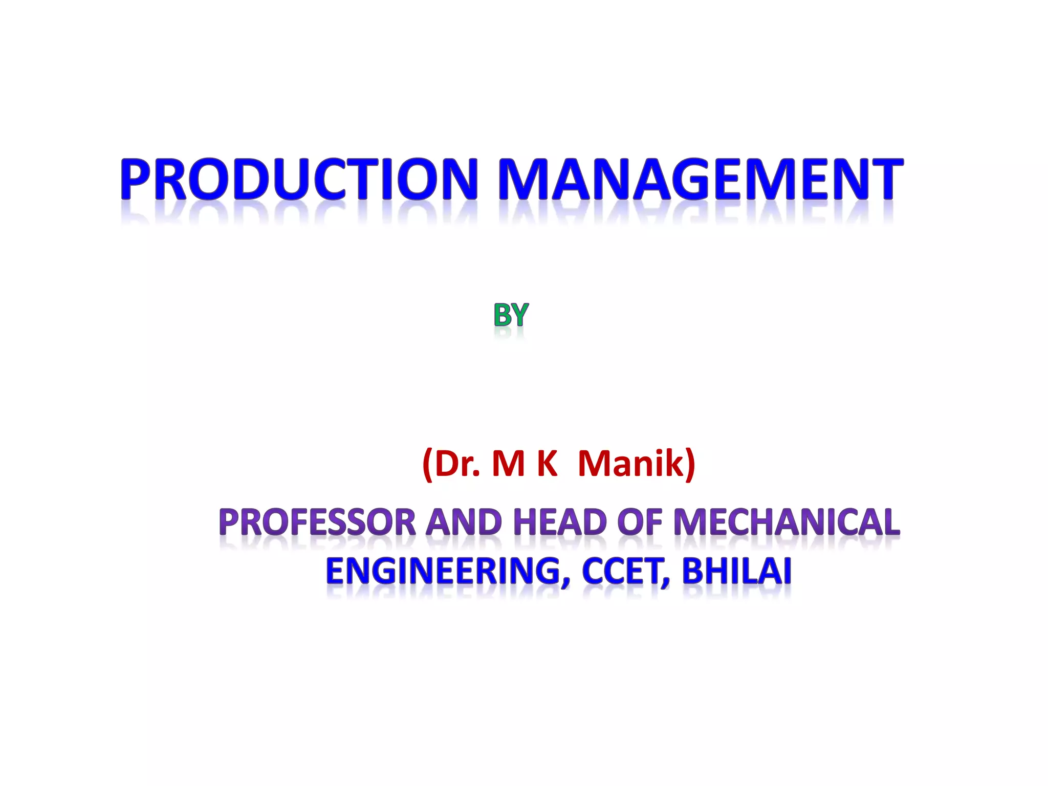 Basic of Production management | PPTX