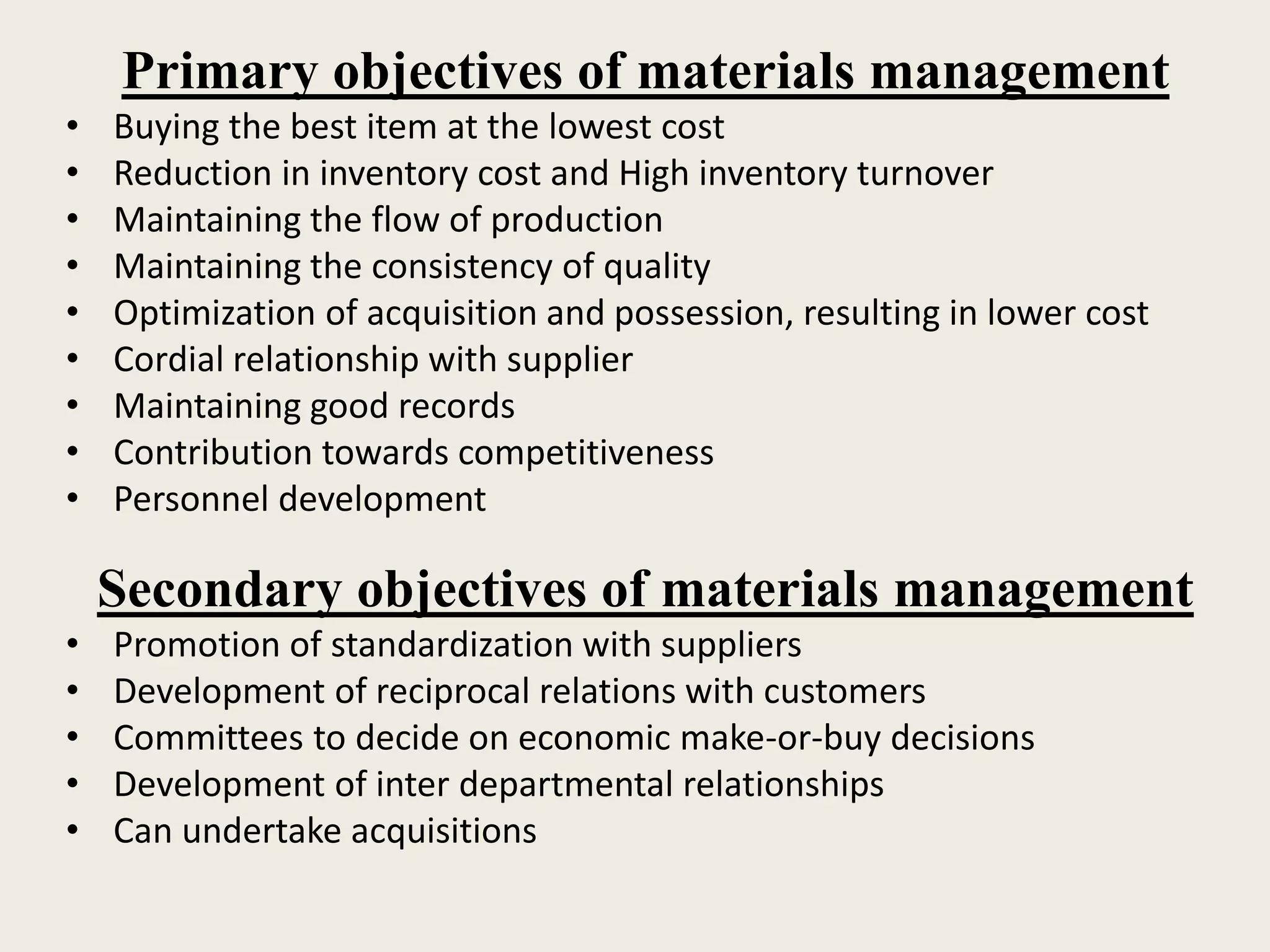 Production Organization & Material Management | PPTX