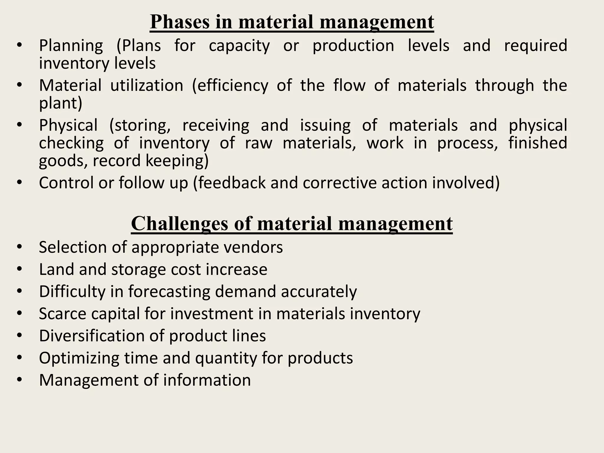 Production Organization & Material Management | PPTX