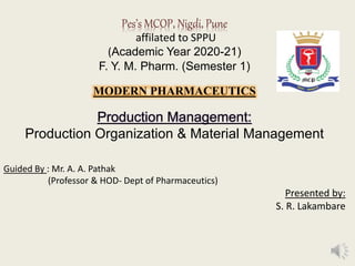 Production Organization & Material Management | PPTX