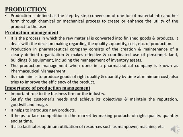 Production Organization & Material Management | PPTX | Manufacturing ...