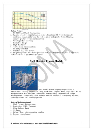 Production management and material management project report on GOMA ...