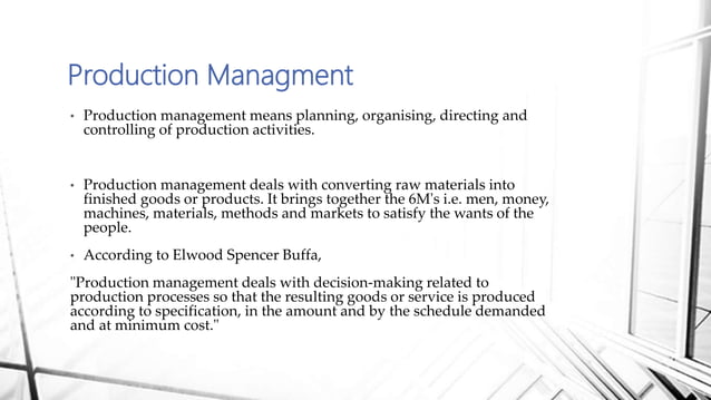 Production management ppt | PPTX